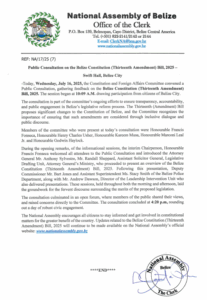 Public Consultation on the Belize Constitution (Thirteenth Amendment ...
